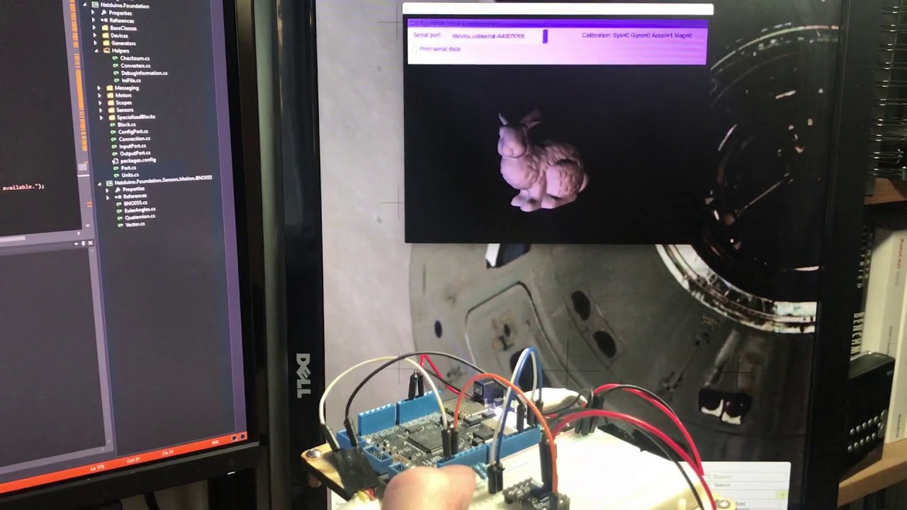 Netduino 3 WiFi and BNO-055 Rotating 3D Object