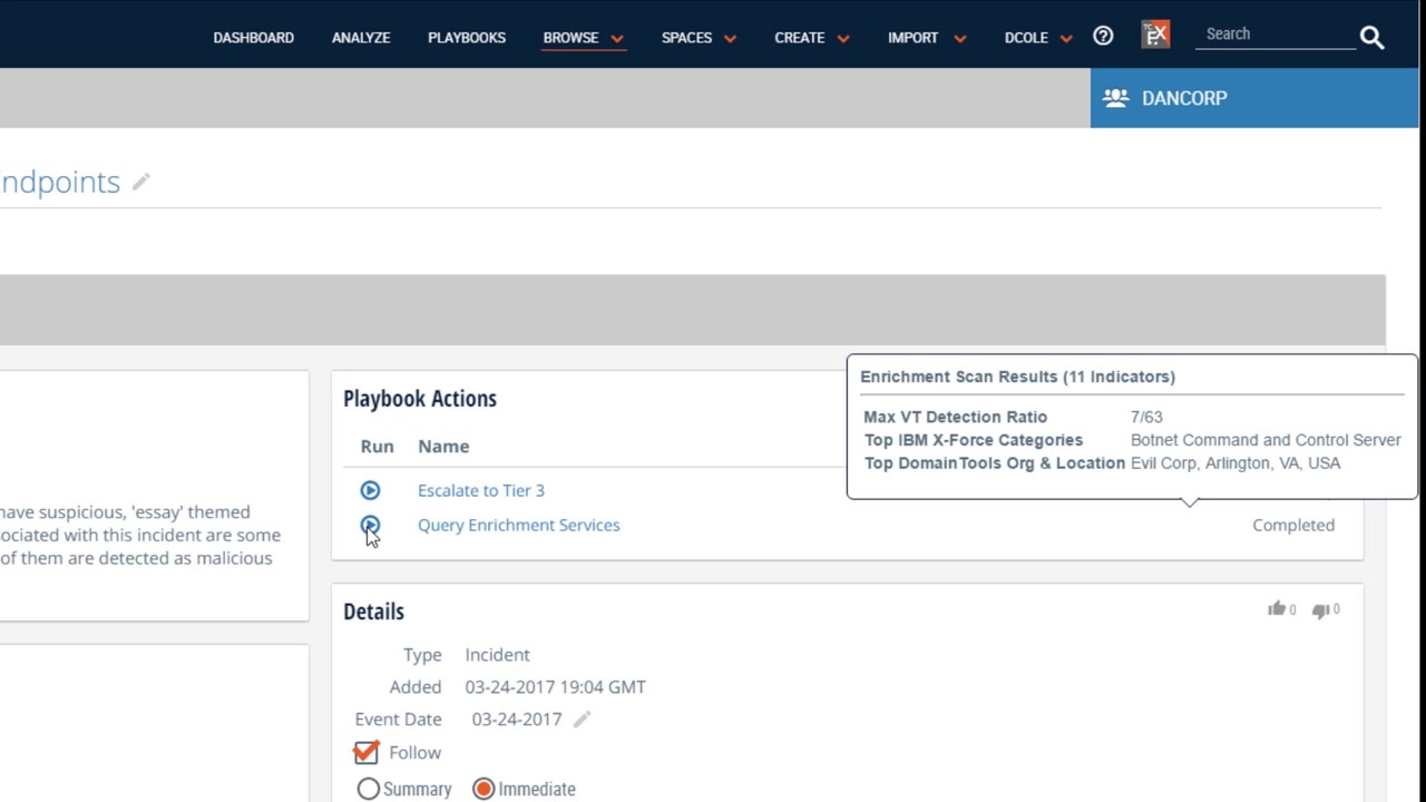 ThreatConnect Playbook Actions