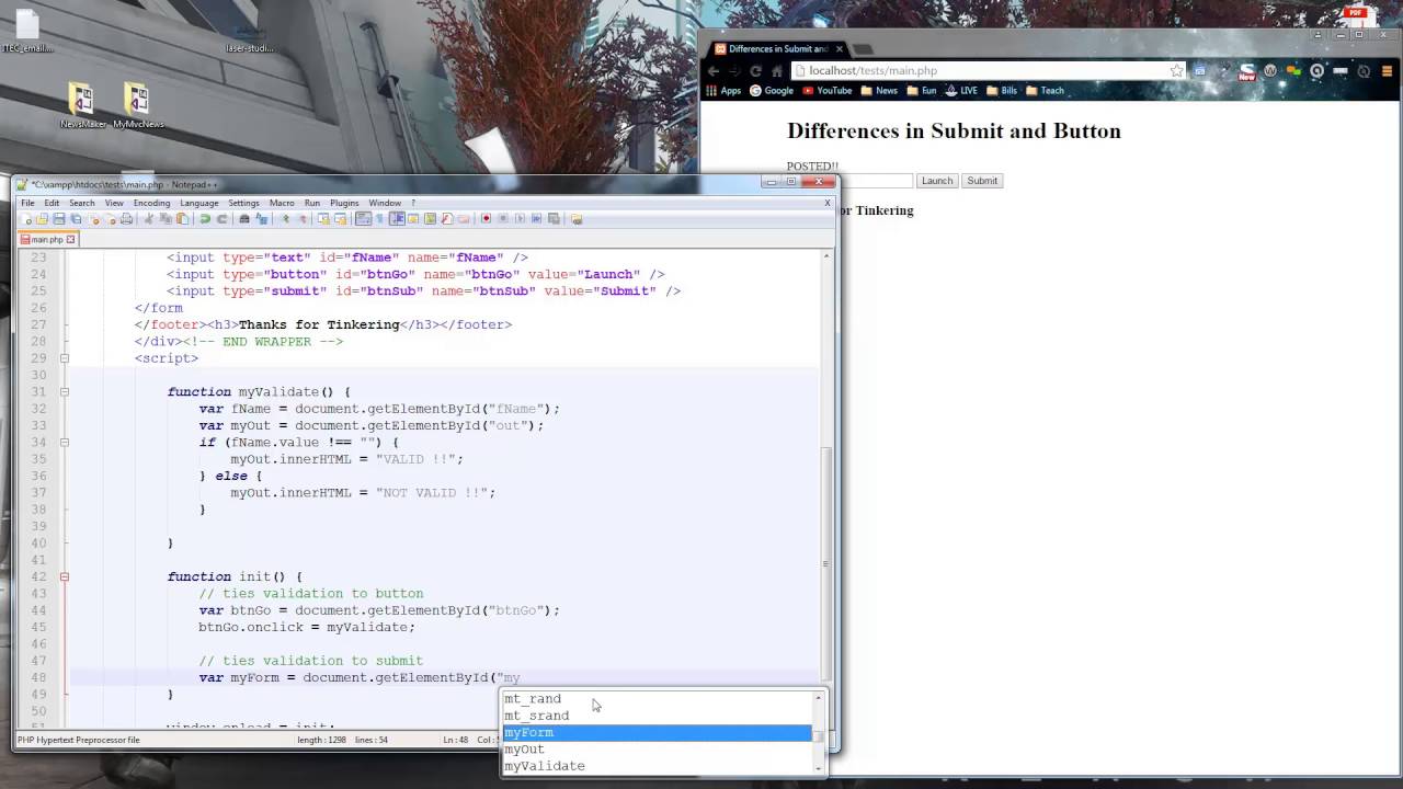 Differences in Submit and Button