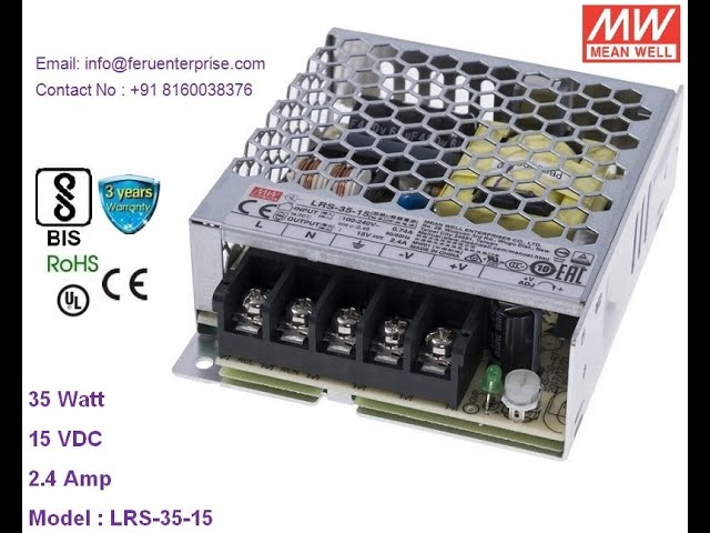 LRS-35-24 Meanwell Power Supply 35W SMPS - LRS-35-15 Meanwell SMPS Power Supply Wholesale Trader ...