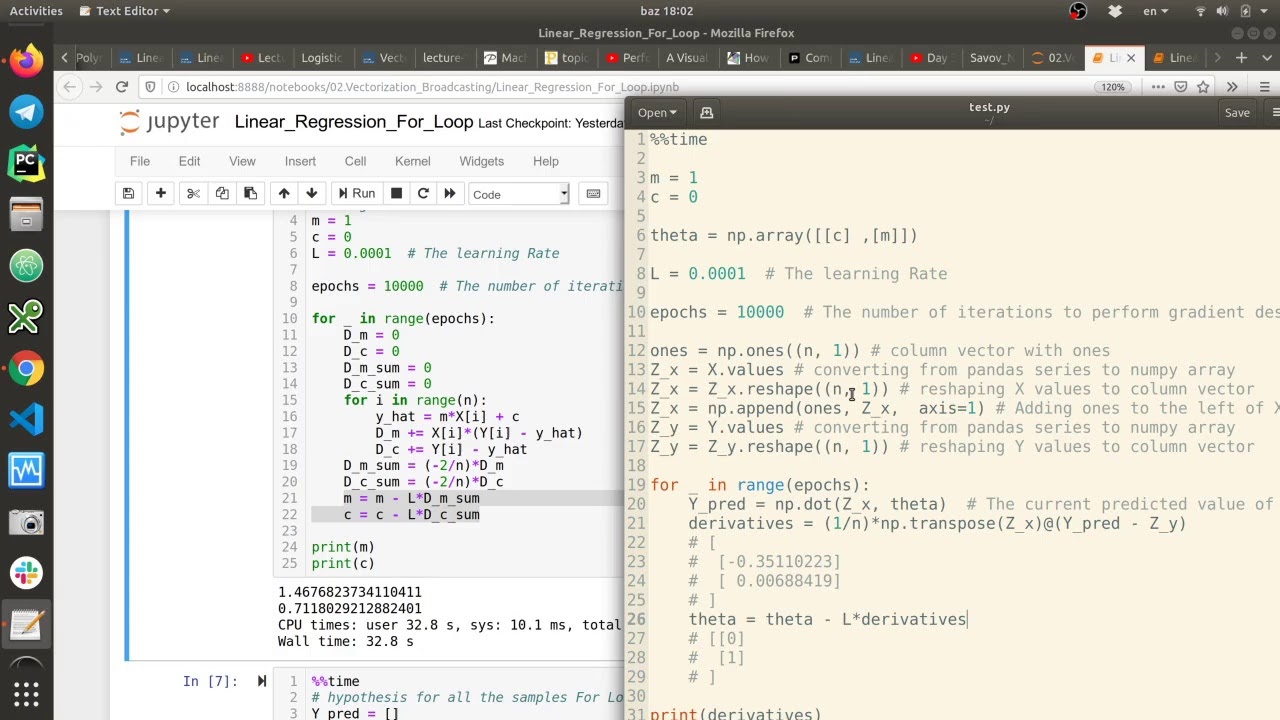 Deep Learning(video 3) - Vectorization vs. For Loop