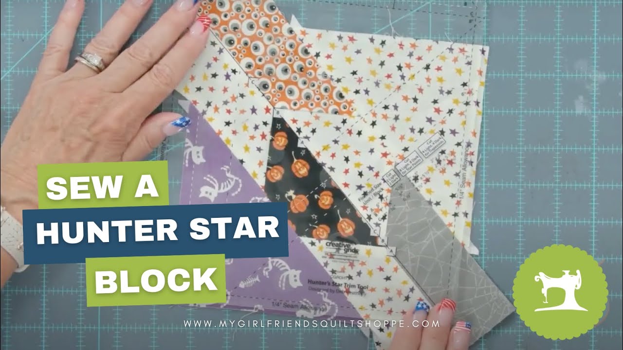 How to Make a Hunter Star Quilt Block with the Creative Grids Ruler (Scrappy + Easy!)