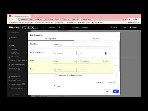 Imperva WAF Policy Settings