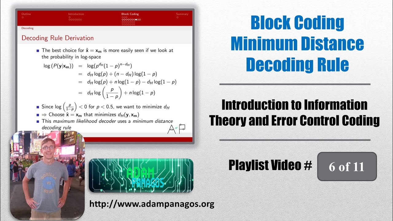 Block Decoding Minimum Distance Decoding Rule Derivation