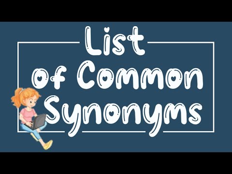 List of Common Synonyms|30 Pairs
