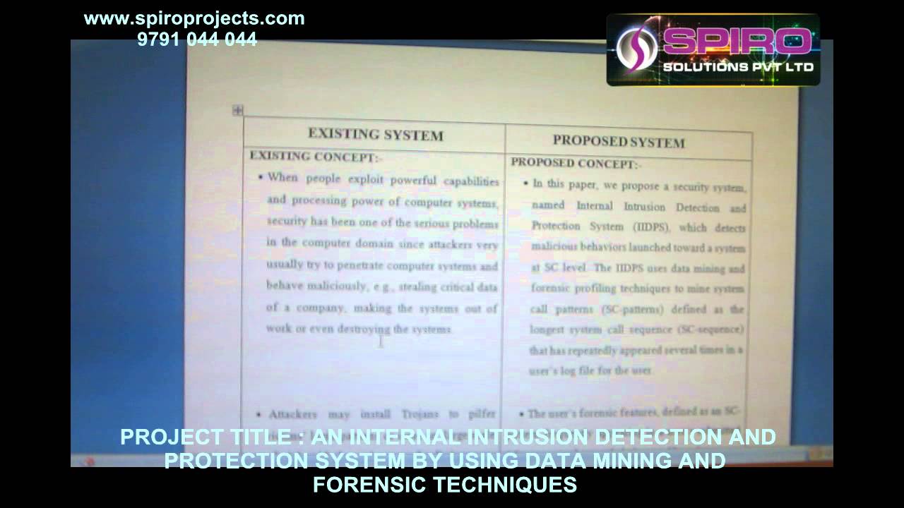 AN INTERNAL INTRUSION DETECTION AND PROTECTION SYSTEM BY USING DATA MINING AND FORENSIC TECHNIQUES