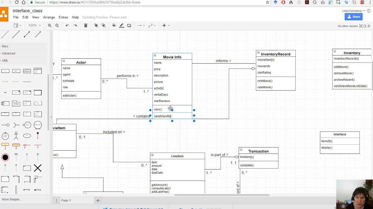 Using an Interface Class on an Analysis Class Diagram