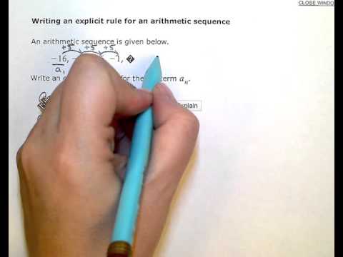 Writing an explicit rule for an arithmetic sequence (KC)