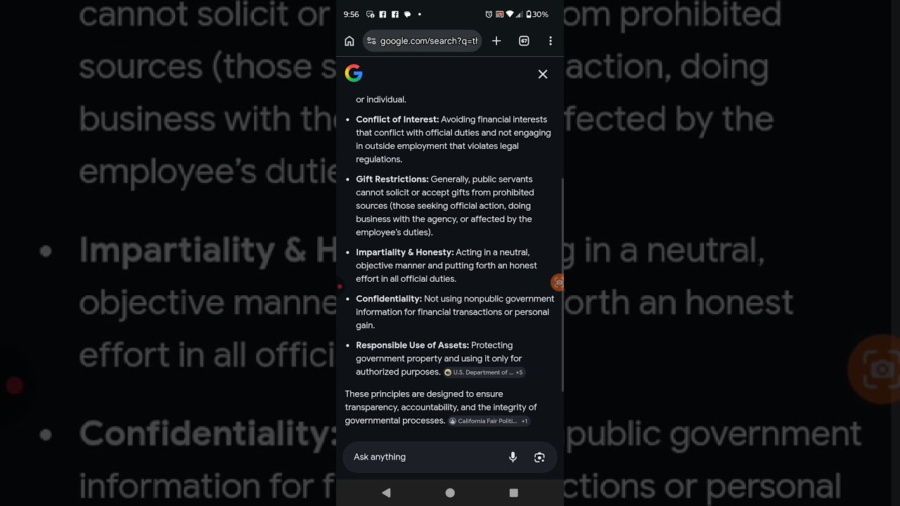 Reading over the Oath of Public Service & penalties for violating 