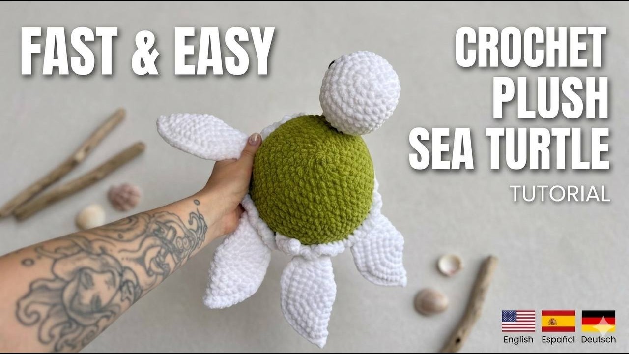 QUICK & EASY Crochet Plush Sea Turtle | Free Pattern & Tutorial (ENG/ESP/DE)