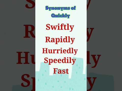 synonyms of quickly #quickly #synonyms #English #phrases @modantudu33