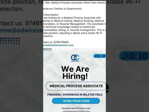 #Work from home job medical coding for freshers/experience candidate