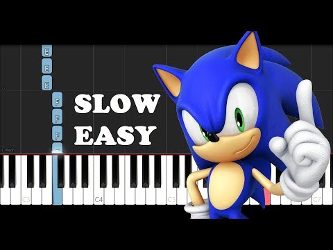 Sonic The Hedgehog - Green Hill Zone (SLOW EASY PIANO TUTORIAL)