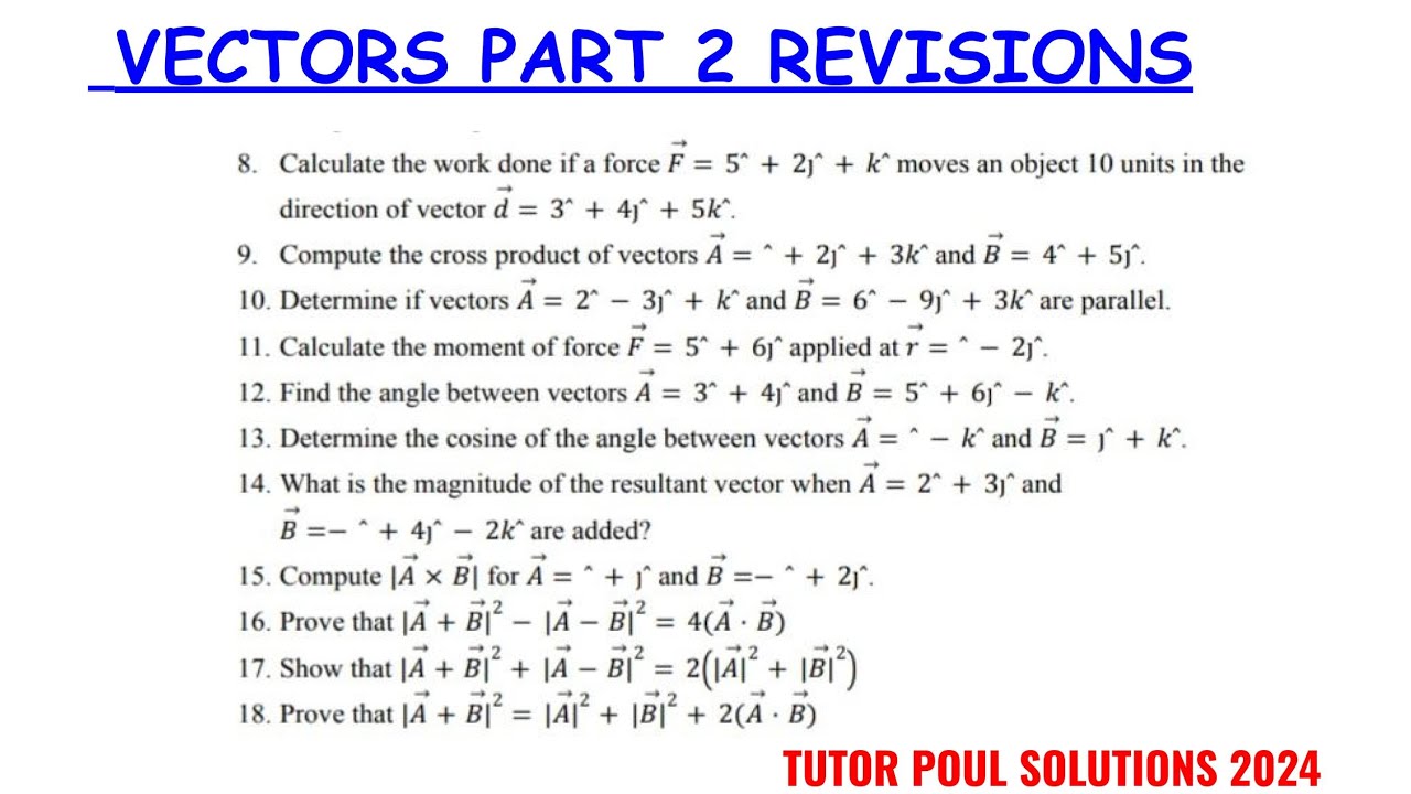 VECTORS PART 2 REVISIONS