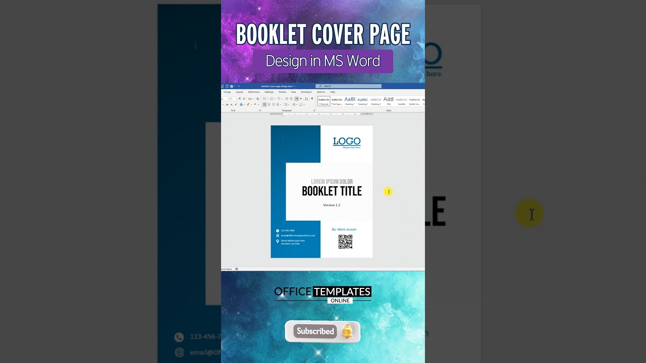 Designing a Stunning Cover Page for Booklets in MS Word!