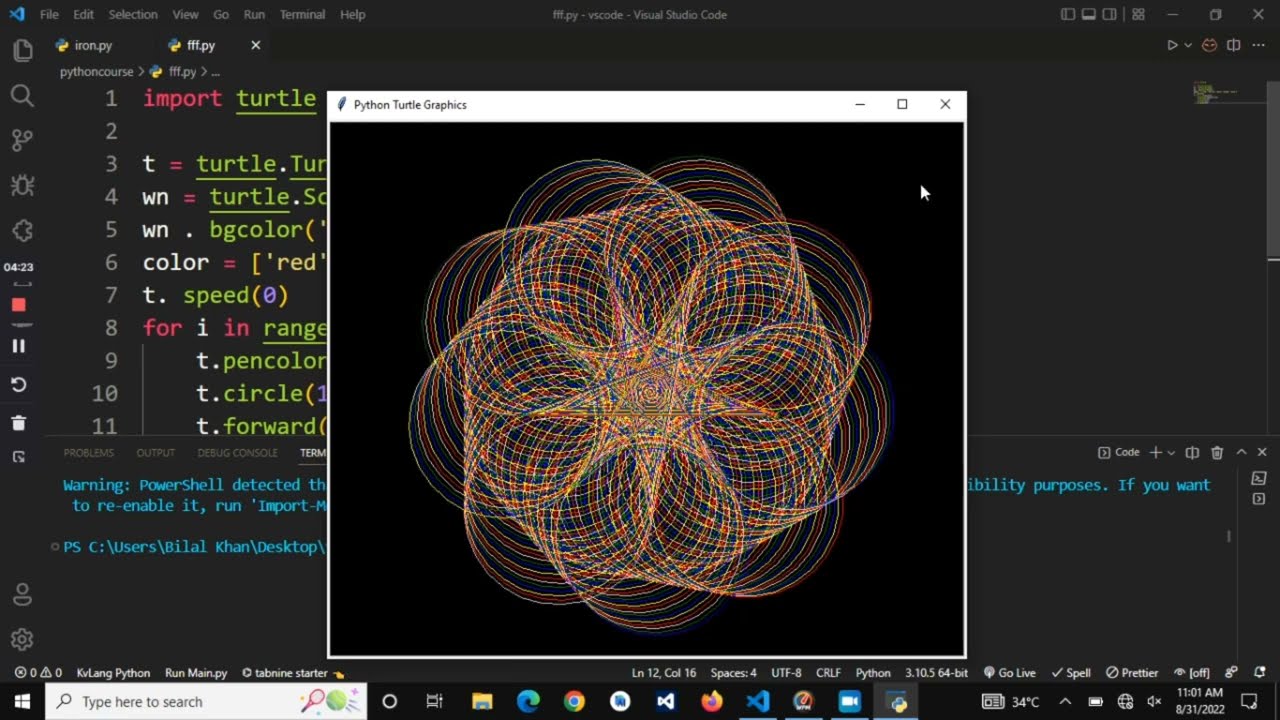 Draw This Circle Pattern in Python turtle 🐢|| Simple Coder BK/#python