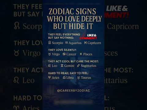 zodiac signs who love deeply but Hide it #astrology #horoscope #usa