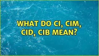 [FREE] What do the abbreviations CI, CIB, CIM, and CID mean in the ...