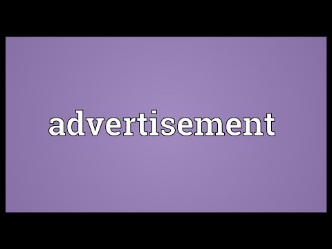 Advertisement Meaning