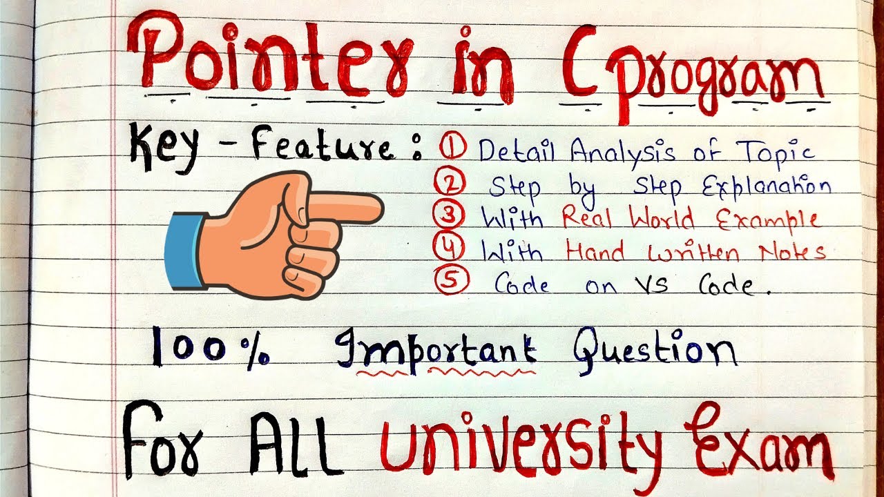Pointers in C | C Programming Tutorial | With Handwritten Notes | Code Hacker