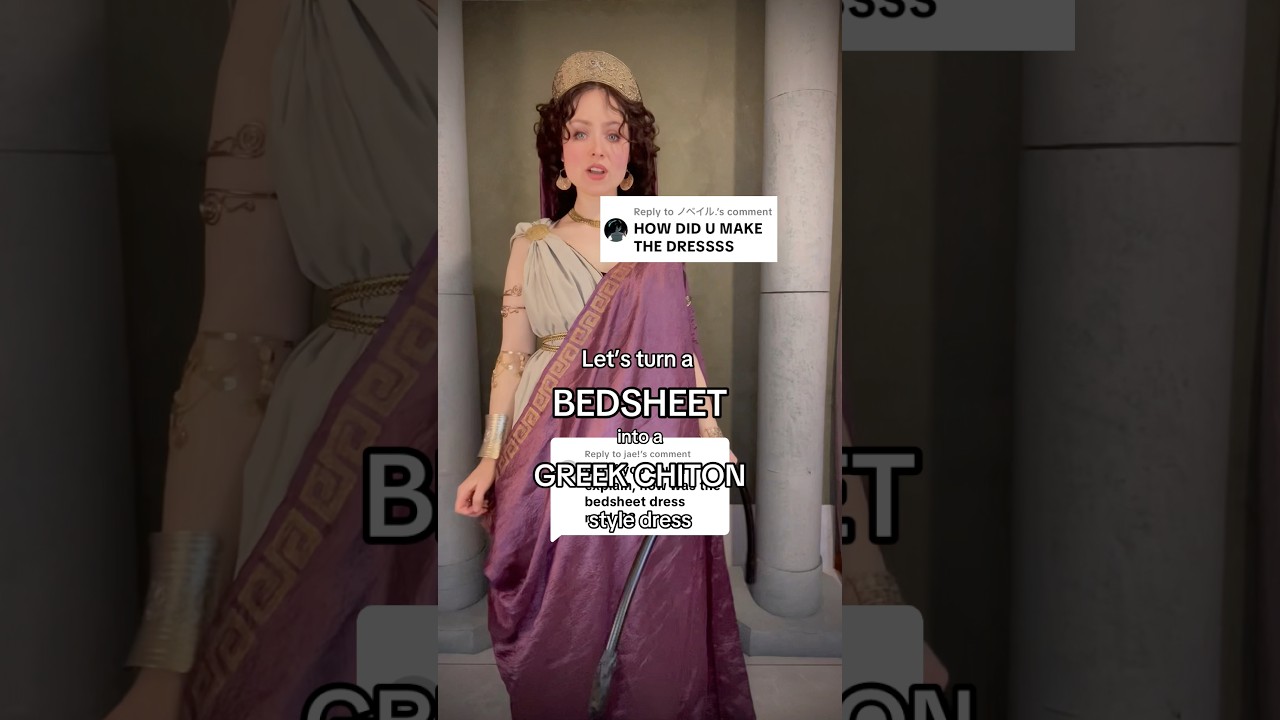 Greek chiton style dress tutorial 🫶🏻 #byhelgam #epicthemusical