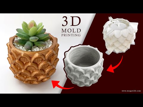 🪴 Concrete planter Pot 3D printed mold - Include Pot file for print ...