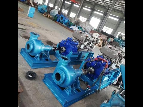 The sand dredger suction pump sump pumps trash pump is working on a site