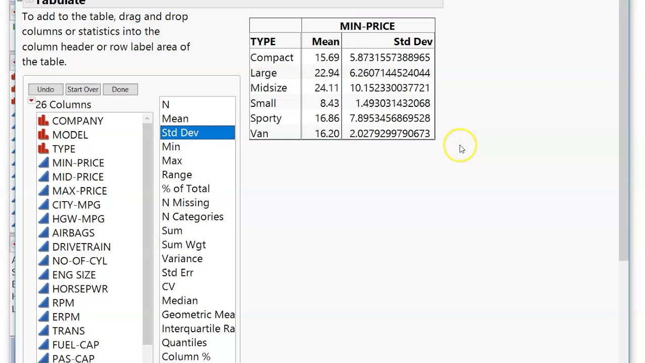 Tabulate Quick Tutorial