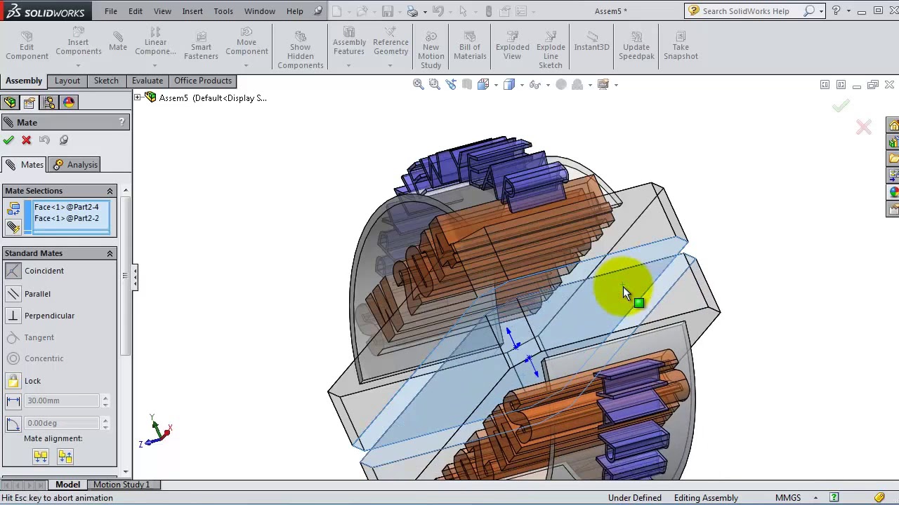 117 SolidWorks Assembly Tutorial  Perpendicular mate, distance mate HD