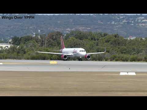 Batik air A320 (PK-LZH) departs on RWY 03 at Perth airport.