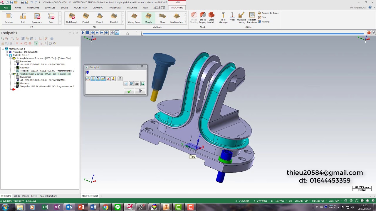 Multiaxis (Morph) for Mastercam 2018