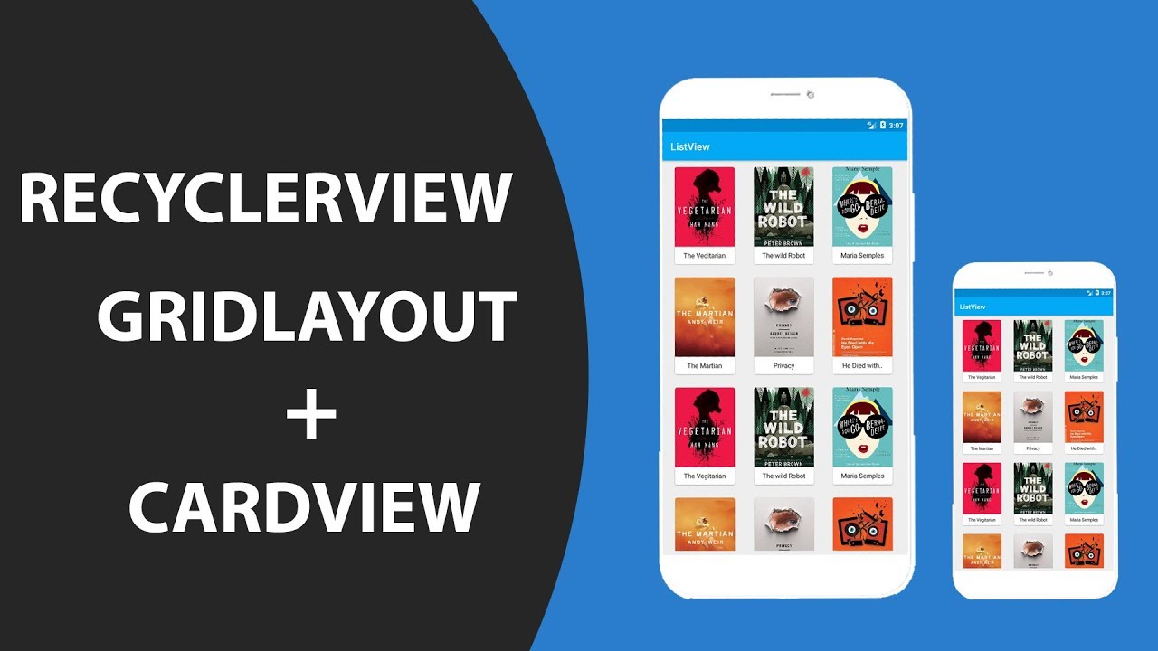 Recyclerview + Cardview with GridLayout | Android studio tutorial