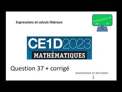 CE1D Mathématiques 2023 question 37