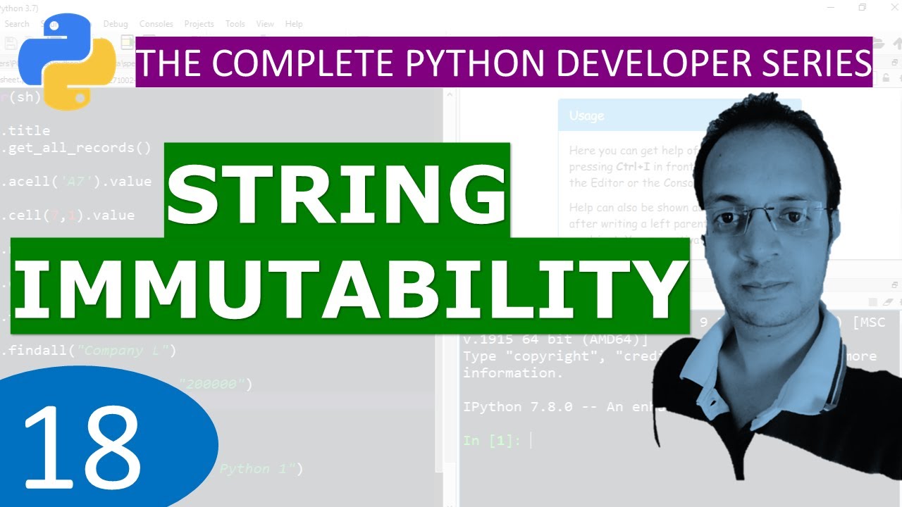 18. String Immutable in Python : Python Tutorial Developer Series A - Z