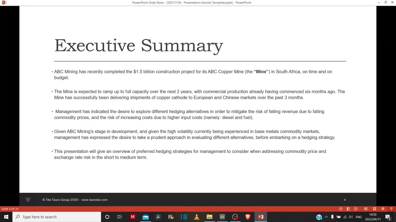 Presentation Secrets 4 Executive Summary