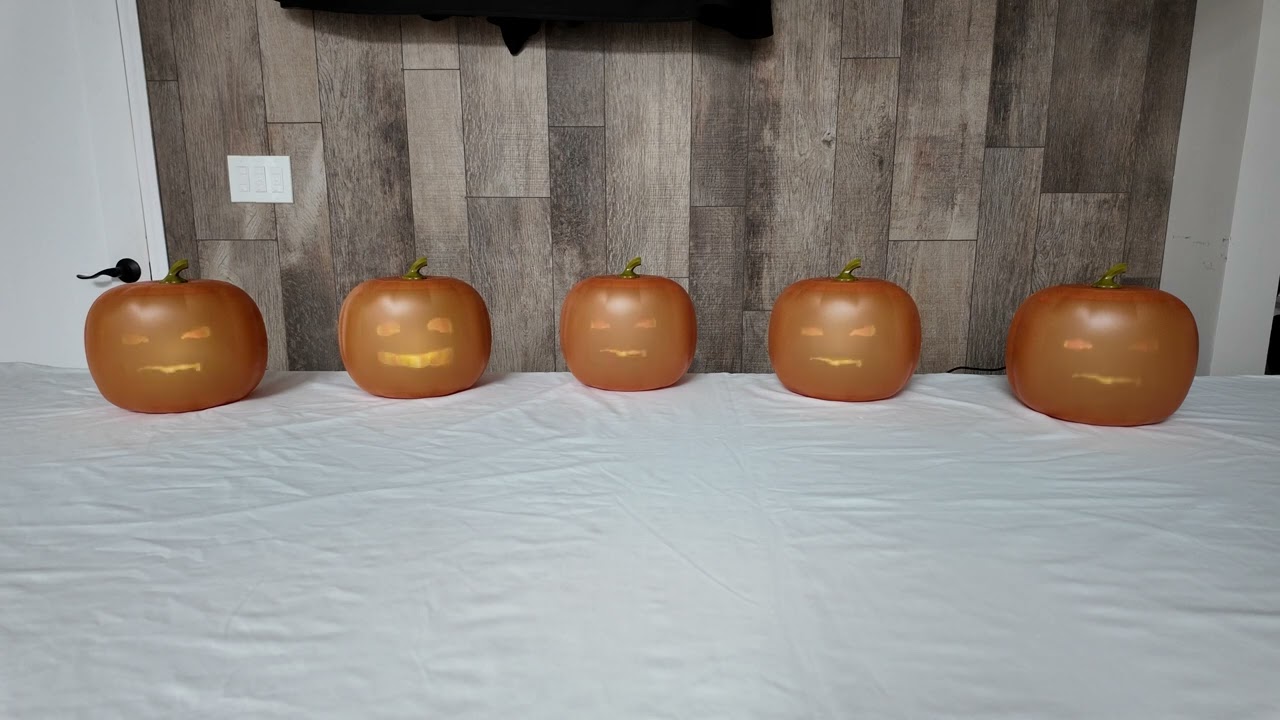 Disney Haunted Mansion Grim Grinning Ghosts – Animated Singing Pumpkins - No External Projector!