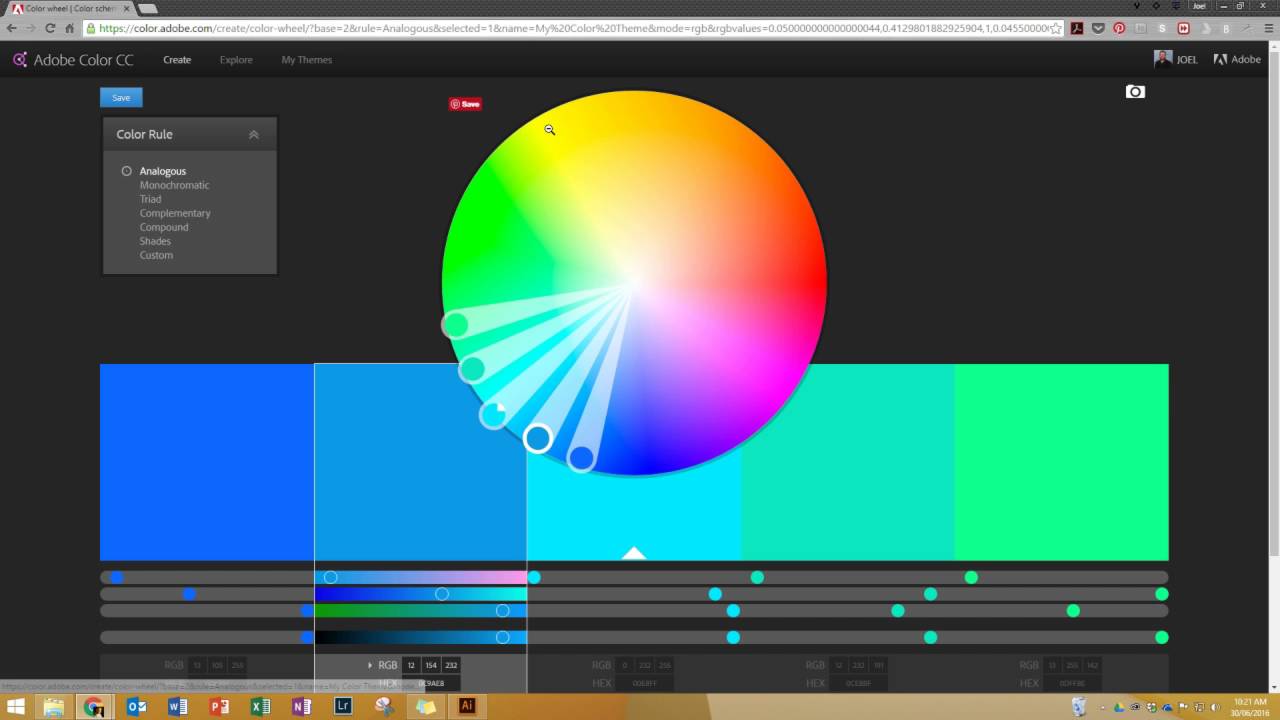 Colour Theory using Adobe Color and Adobe Illustrator