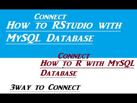 How to Connect RStudio with MySQL Database