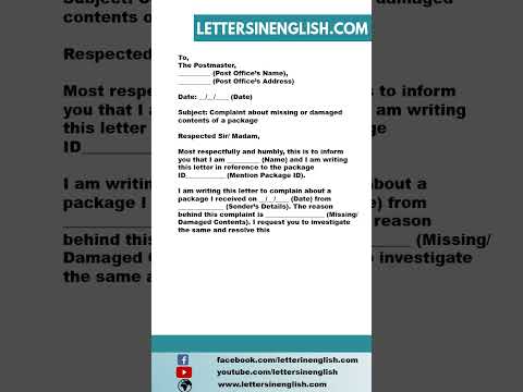 Complaint Letter About Missing or Damaged Contents of a Package