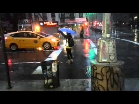 New York City up-close - downpour, January 10, 2016