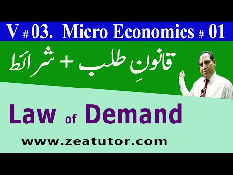 Law of Demand | Assumptions of Deamnd | zea tutor | Economics lectures in Urdu/Hindi by Sir Zafar