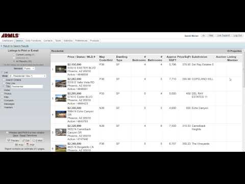 flexmls: Printing a list of Search Results