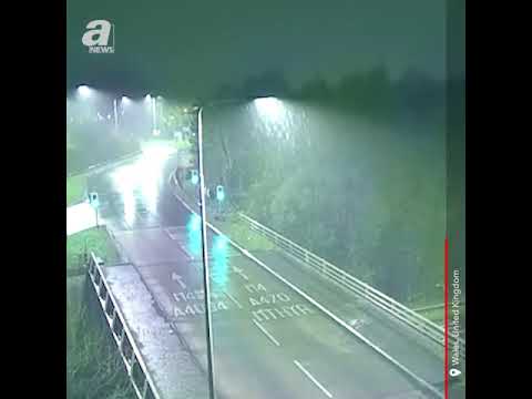 Car's 22ft death plunge caught on camera #cocaine-addled driver blew through a red light