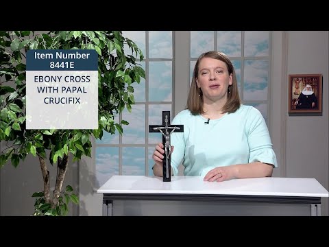 8441E_EBONY CROSS WITH PAPAL CRUCIFIX
