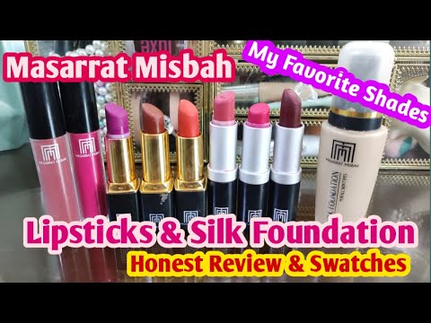 Masarrat Misbah Silk Foundation Shade Fair & Lipsticks Honest Review & Swatches#lipstick #foundation