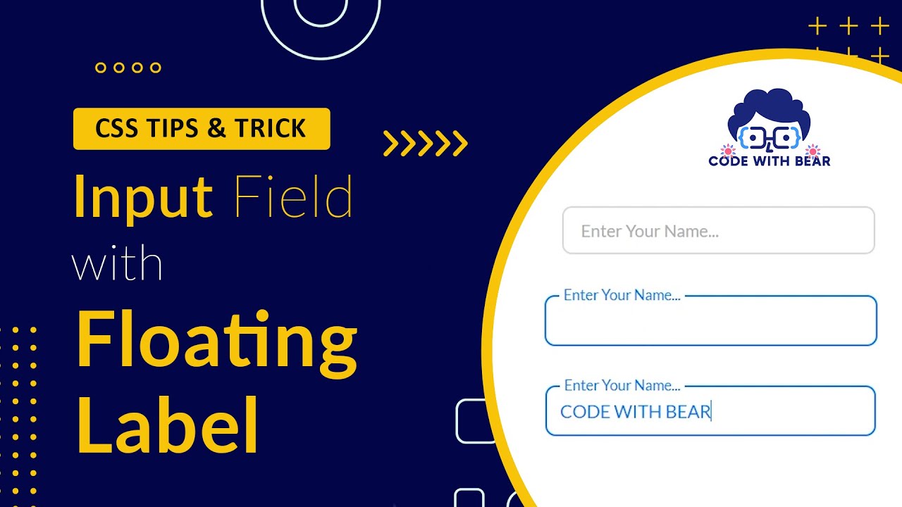 Input Field with Floating Label Using Pure CSS | CSS Tutorial | #css #css3