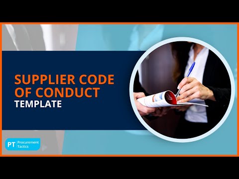 Supplier Code of Conduct Template (Tutorial Video)