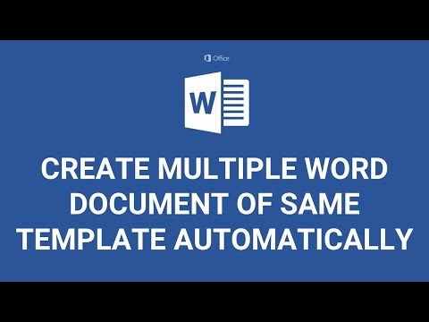 How to create multiple word files of same template with different file name (2020)