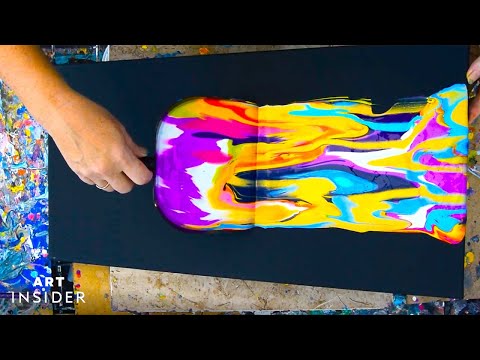 Artist Creates Fluid Art With A Dustpan
