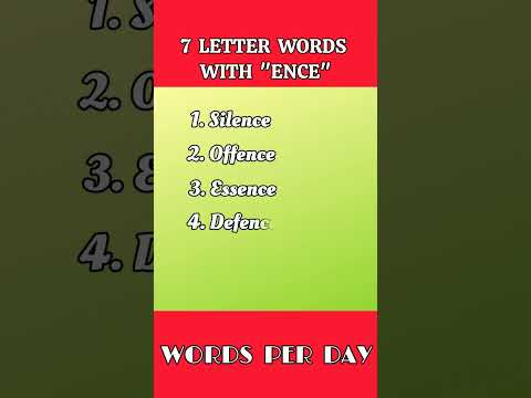 7 letter words ending with the suffix "ENCE" #englishlearners #englishlearning #youtubeshorts